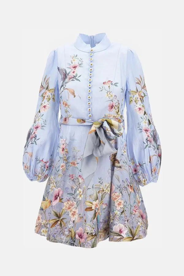 Zimmermann Mini Buttoned Linen Dress