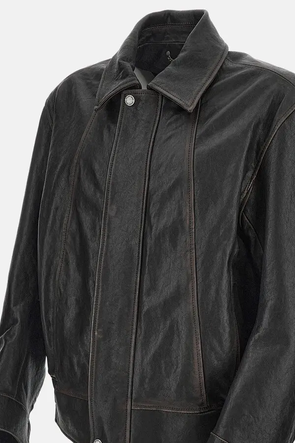 GOLDEN GOOSE Giacca Bomber In Nappa - Nero