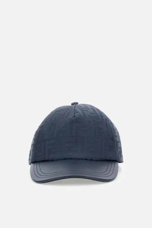 Fendi Ff Patterned Cotton Baseball Cap - Blue