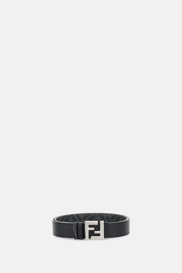 Fendi Ff Buckle Leather Belt - Nero