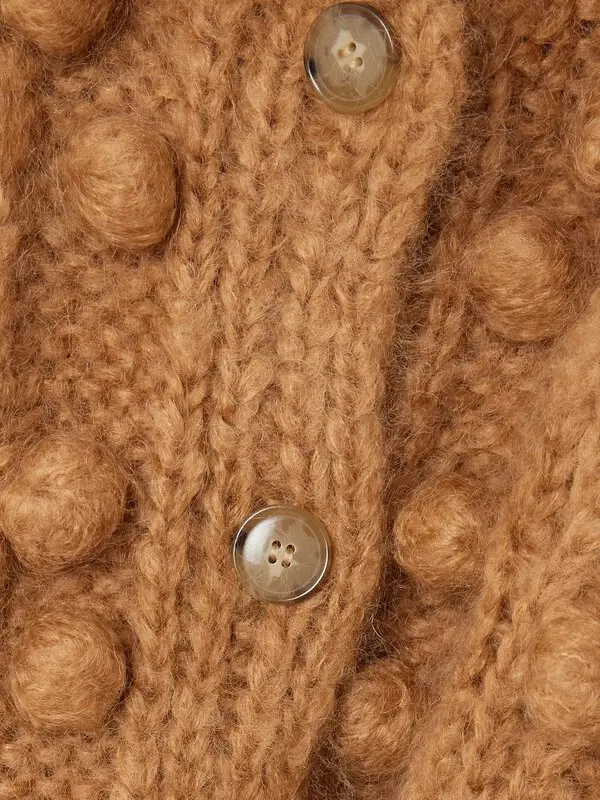 FRAME Bauble Pompom-embellished Mohair-blend Cardigan