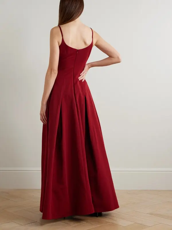 Staud Joy Cotton-blend Faille Maxi Dress - Red