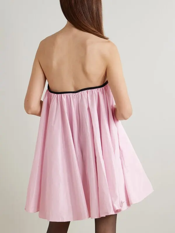 Staud Sofia Strapless Bow-detailed Taffeta Mini Dress