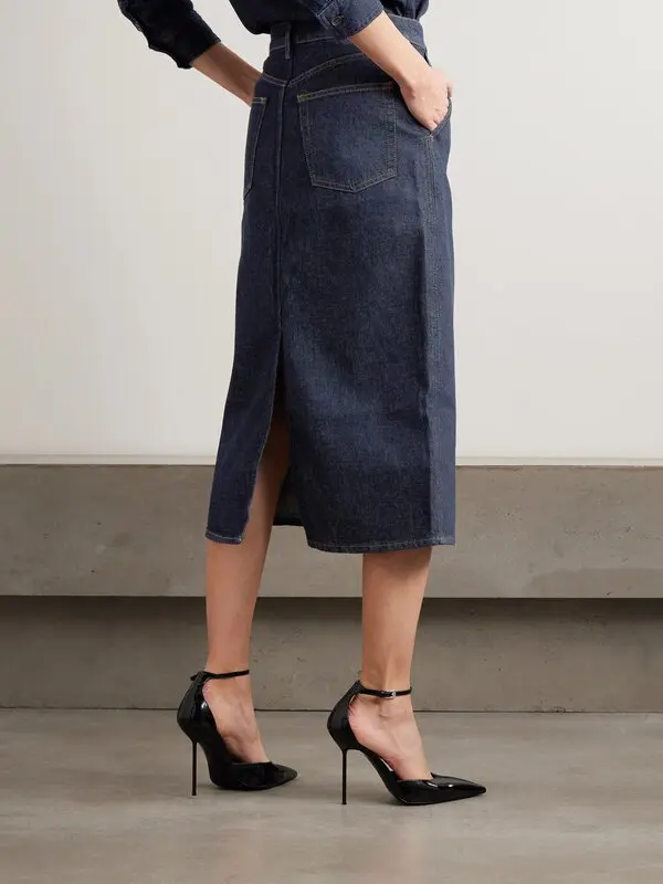 FRAME Denim Midi Skirt
