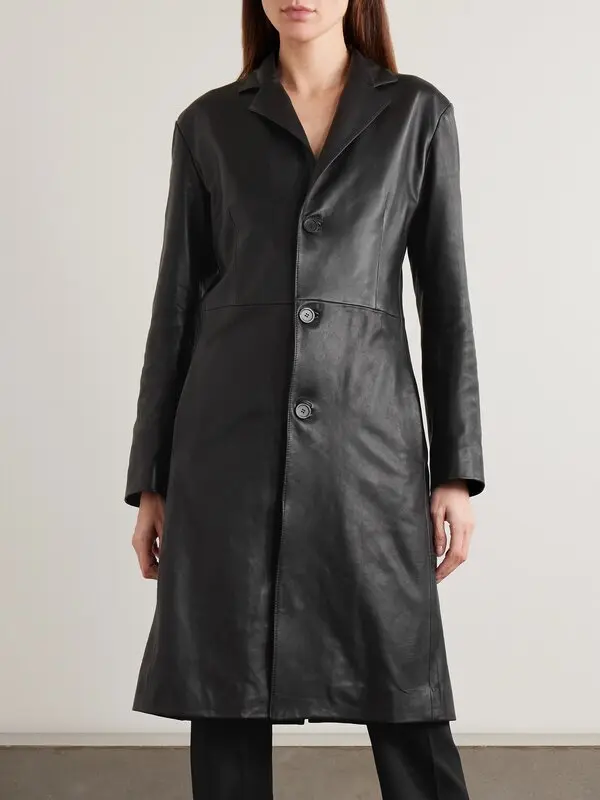 Balenciaga Paneled Leather Coat
