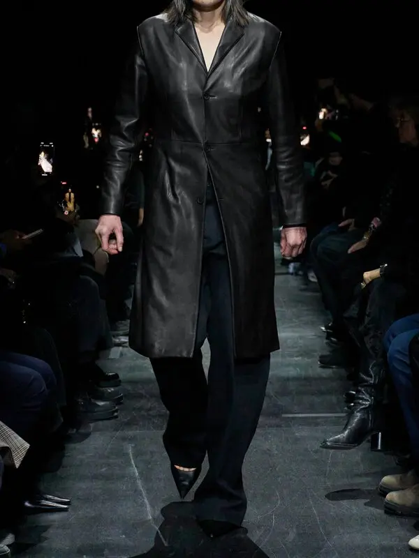 Balenciaga Paneled Leather Coat