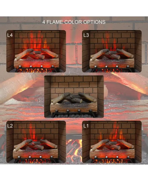 FLYNAMA 28 Inch Infrared Electric Fireplace With Removable Trim Kit Insert