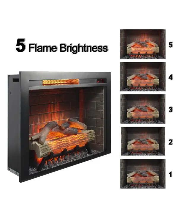 FLYNAMA 28 Inch Infrared Electric Fireplace Insert