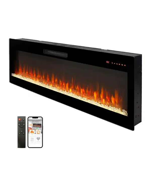 FLYNAMA Smart 50" Wifi-enabled Electric Fireplace Heater
