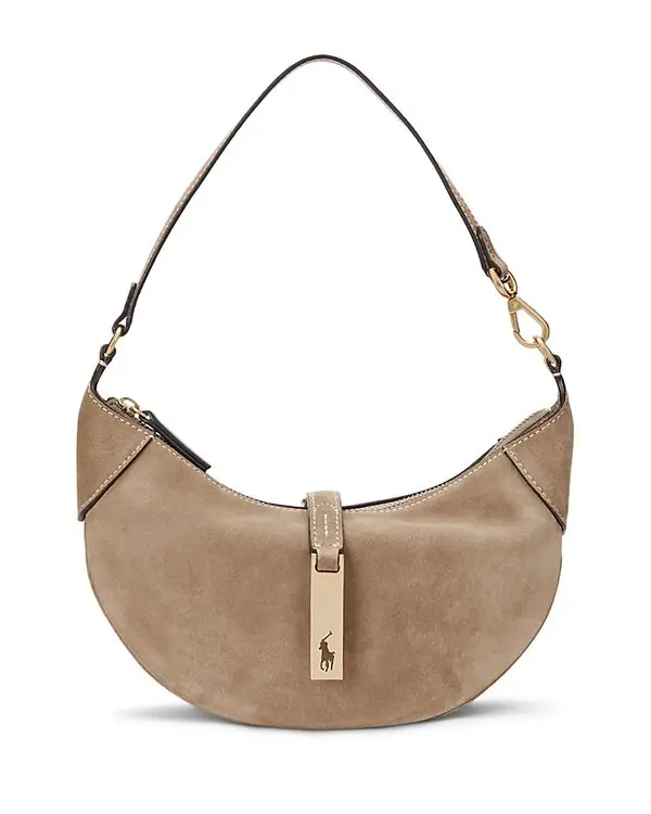 Polo Ralph Lauren Polo Id Mini Suede Shoulder Bag - Clay
