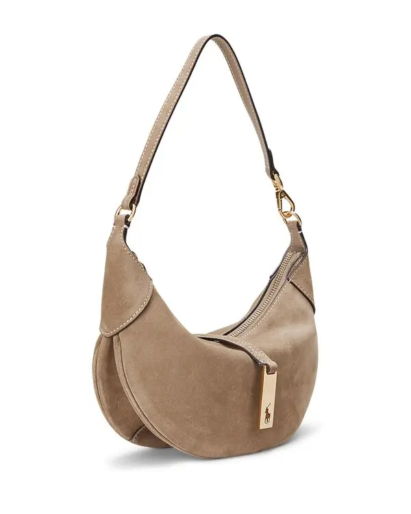 Polo Ralph Lauren Polo Id Mini Suede Shoulder Bag - Clay