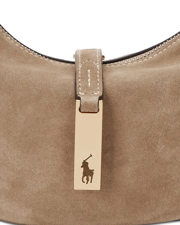Polo Ralph Lauren Polo Id Mini Suede Shoulder Bag - Clay
