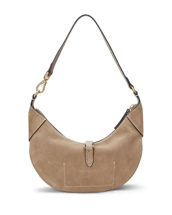 Polo Ralph Lauren Polo Id Mini Suede Shoulder Bag - Clay