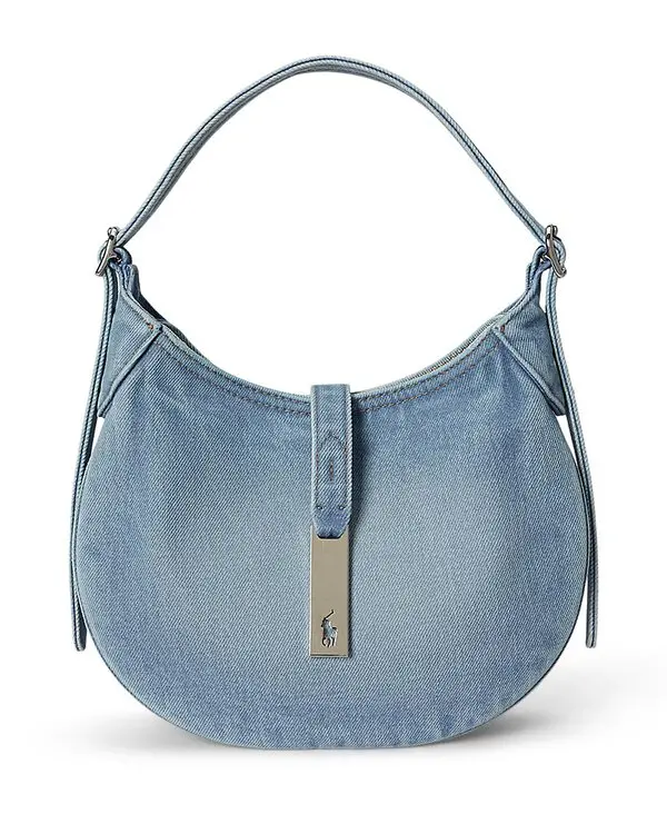 Polo Ralph Lauren Polo Id Small Denim Shoulder Bag - Light Denim