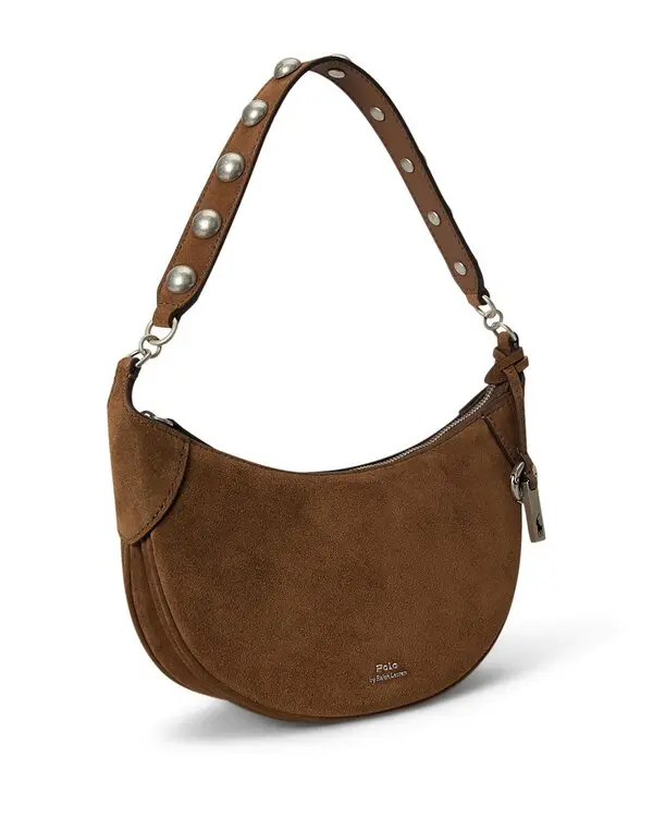 Polo Ralph Lauren Polo Id Mini Studded Suede Shoulder Bag