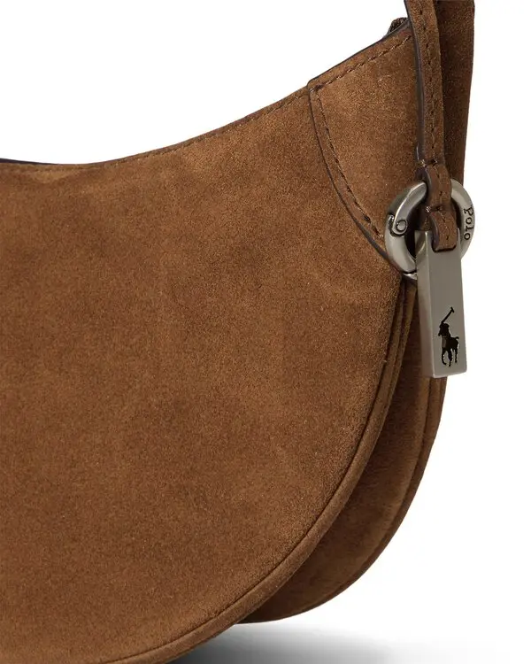 Polo Ralph Lauren Polo Id Mini Studded Suede Shoulder Bag