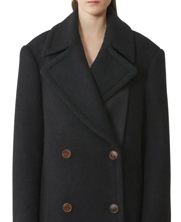 LANVIN Wool Pea Coat - Anthracite