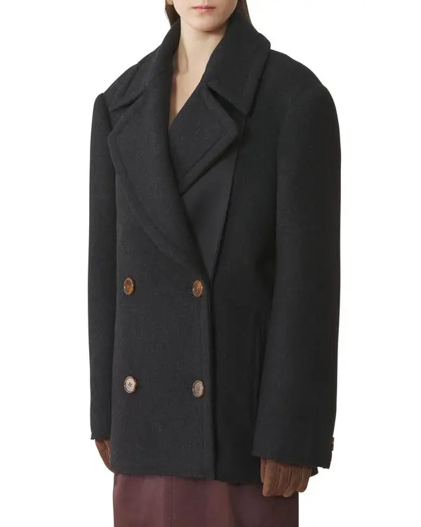 LANVIN Wool Pea Coat - Anthracite