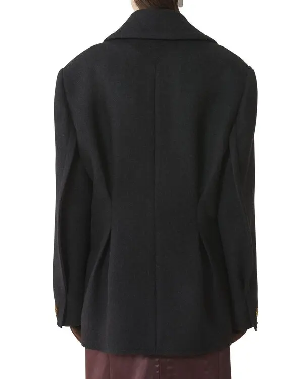 LANVIN Wool Pea Coat - Anthracite