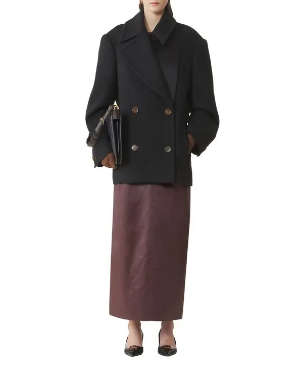 LANVIN Wool Pea Coat - Anthracite
