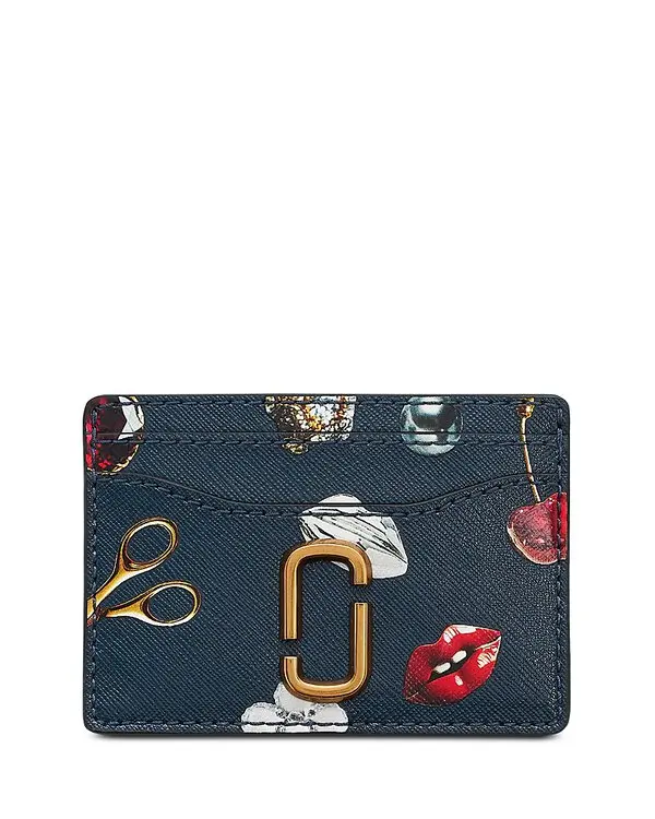Marc Jacobs The Trinket Utility Snapshot Leather Card Case - Navy Multi