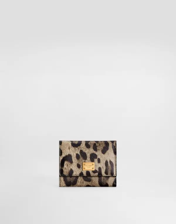 Dolce & Gabbana Leopard- Wallet In Dauphine Calfskin - Print