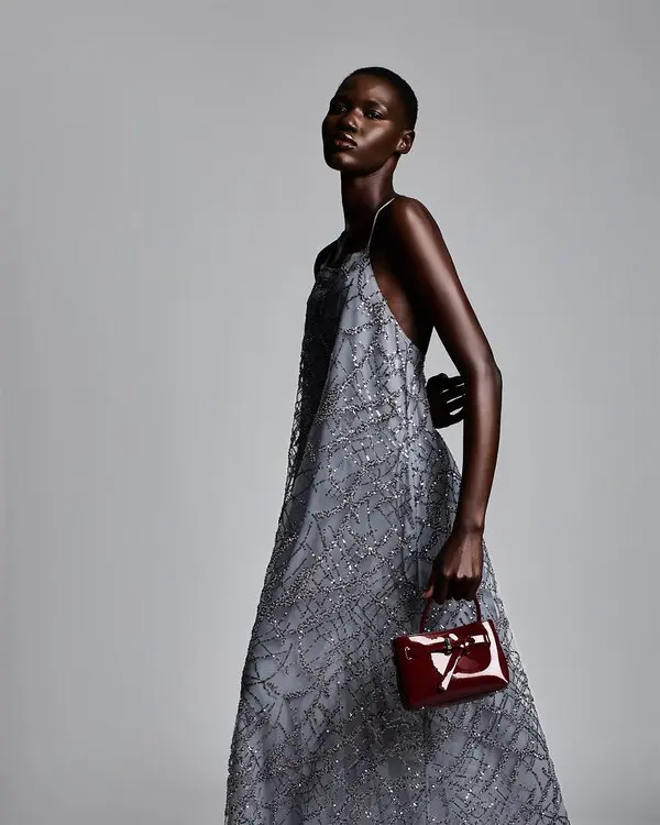 Emporio Armani Sequined Tulle Maxi Dress