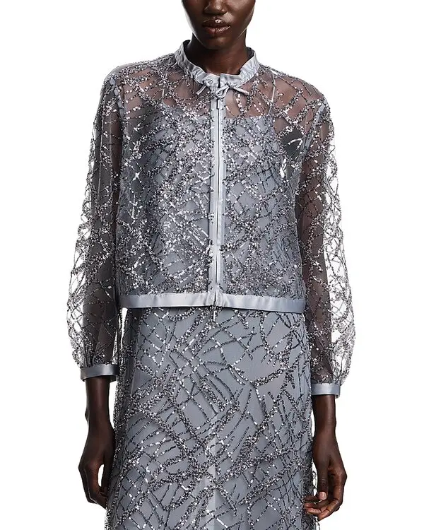Emporio Armani Sequined Tulle Jacket - Silver