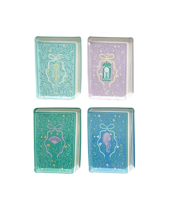 JOLLITY & CO Book Club Die-cut Paper Dinner Plates, Set Of 8 - Multicolor