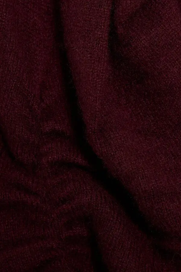 FRAME Frankie Ruched Wool-blend Sweater - Merlot