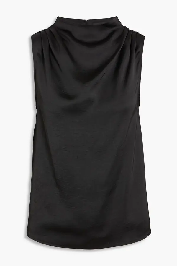 Rag & Bone Julie Draped Satin-crepe Top
