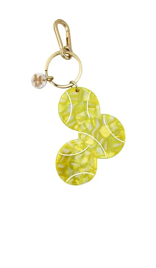 SOLAR ECLIPSE Hand-painted Tennis Ball Bag Charm + Keychain - N,a