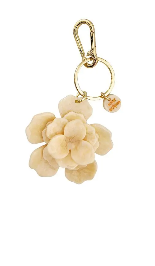 SOLAR ECLIPSE Handmade Origami Gardenia Bag Charm And Keychain - Cream