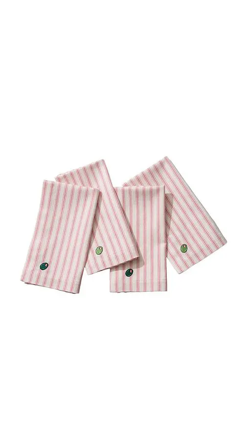FRASIER STERLING Olive You Dinner Napkin Set Of 4 In Pink - N,a