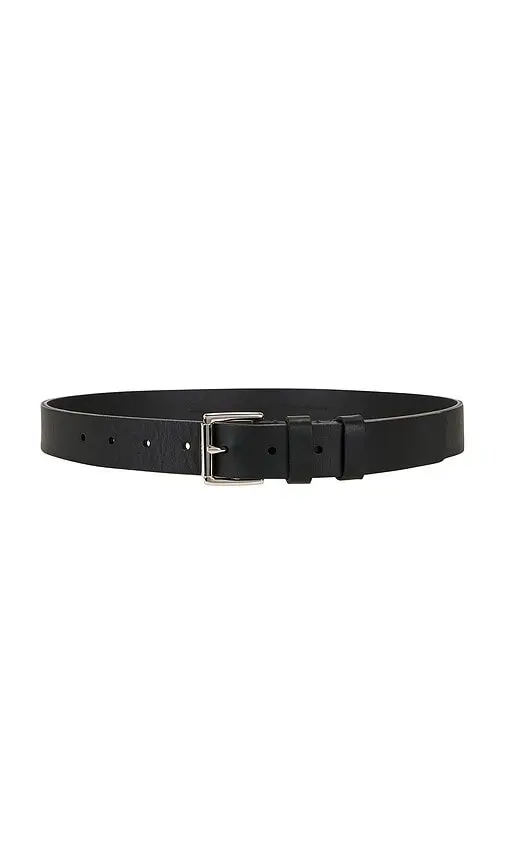 Vince 30mm Flat Double Loop Belt - Black & Palladium