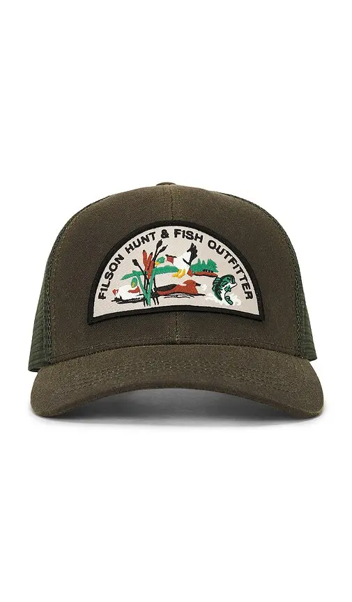 Filson Logger Mesh Cap - Otter Green & Hunt Fish