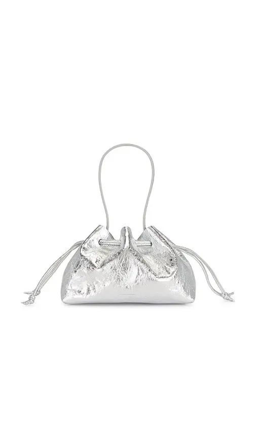MANSUR GAVRIEL Drawstring Pouchette In Metallic Silver