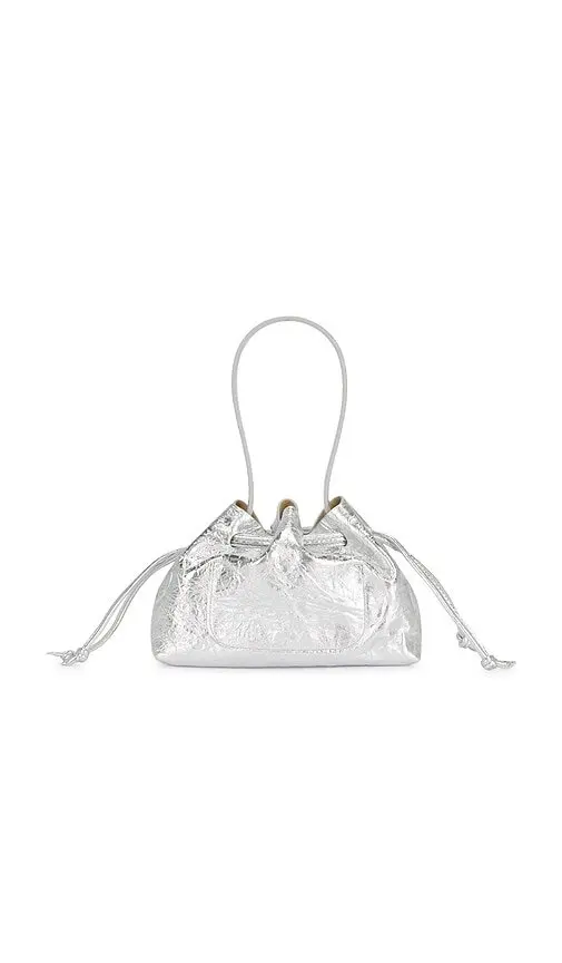MANSUR GAVRIEL Drawstring Pouchette In Metallic Silver
