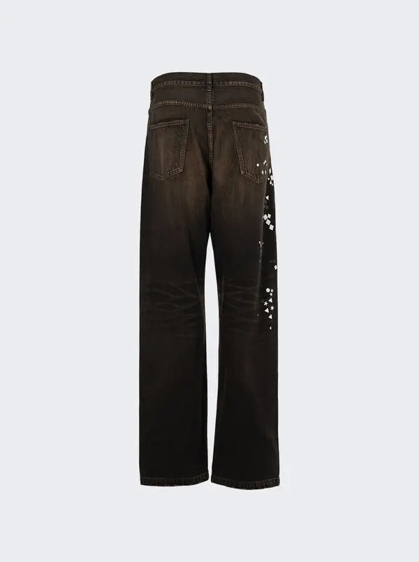 Mihara Yasuhiro Embellished Straight Leg Jeans - Black
