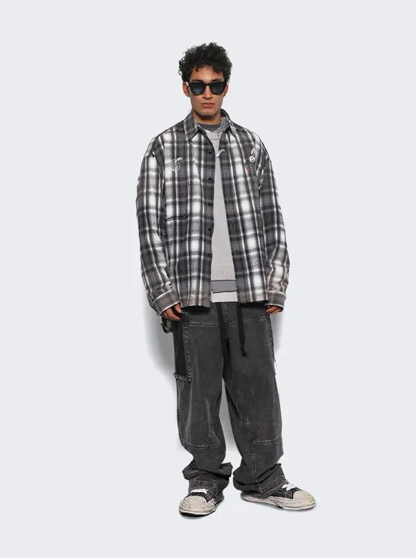 Mihara Yasuhiro Vintage Like Check Long Sleeve Shirts