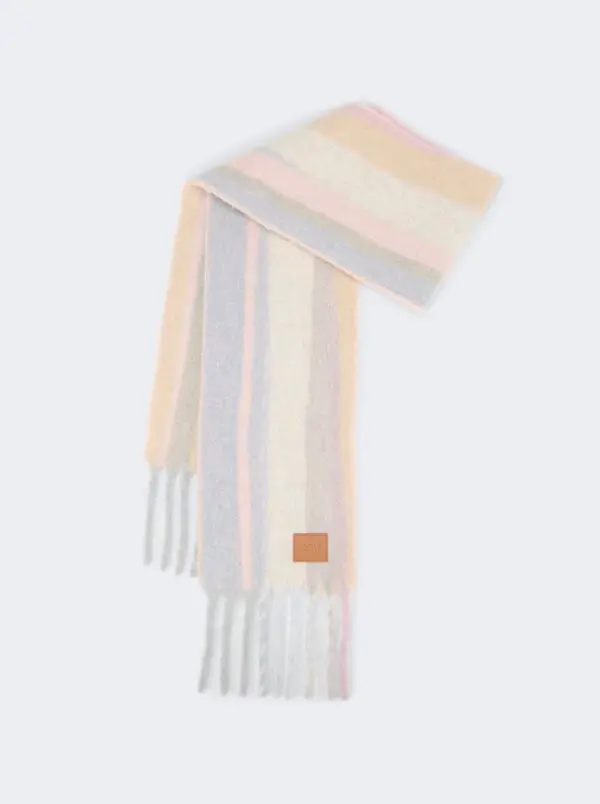 Loewe Alpaca And Wool Blend Scarf Light Blue, Pink, Sandstone - Multicolor