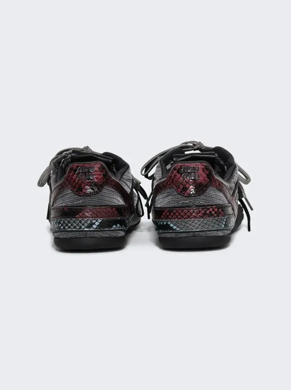 Miu Miu Gymnasium Python-printed Leather Sneakers - Black