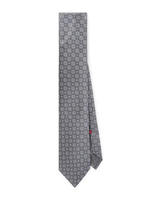 Brunello Cucinelli 7cm Silk-jacquard Tie - Gray