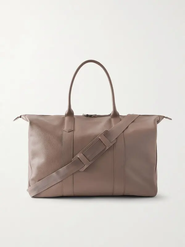 Canali Leather Duffle Bag - Brown