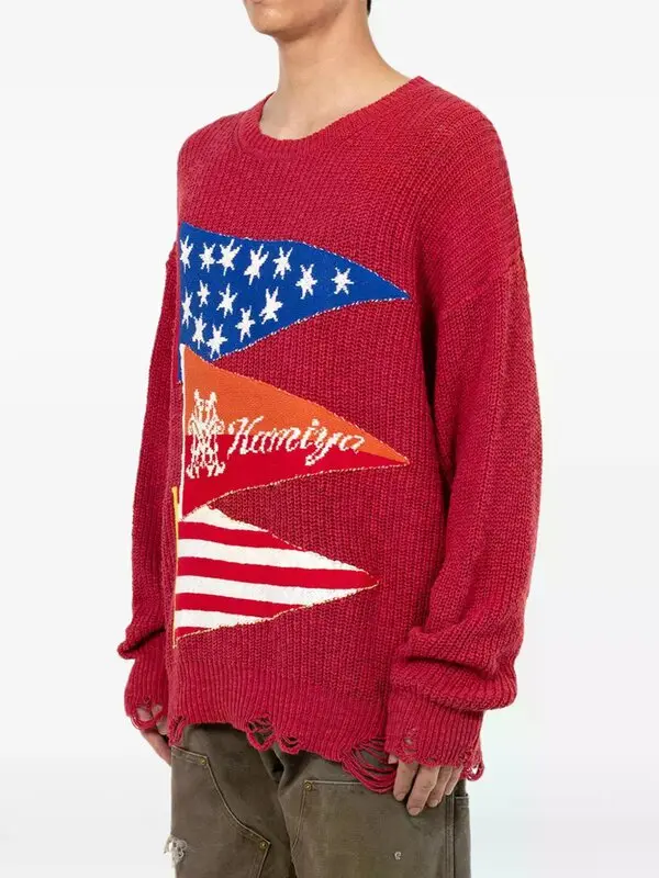 KAMIYA Frayed Hem Sweater