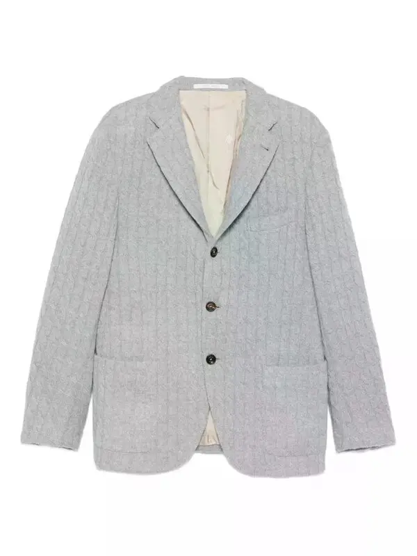 Eleventy Cable-knit Button-fastening Blazer