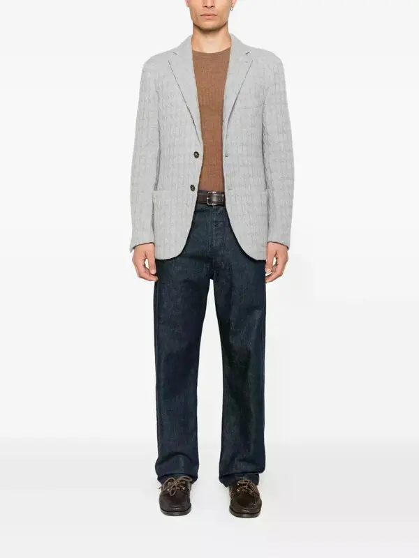 Eleventy Cable-knit Button-fastening Blazer