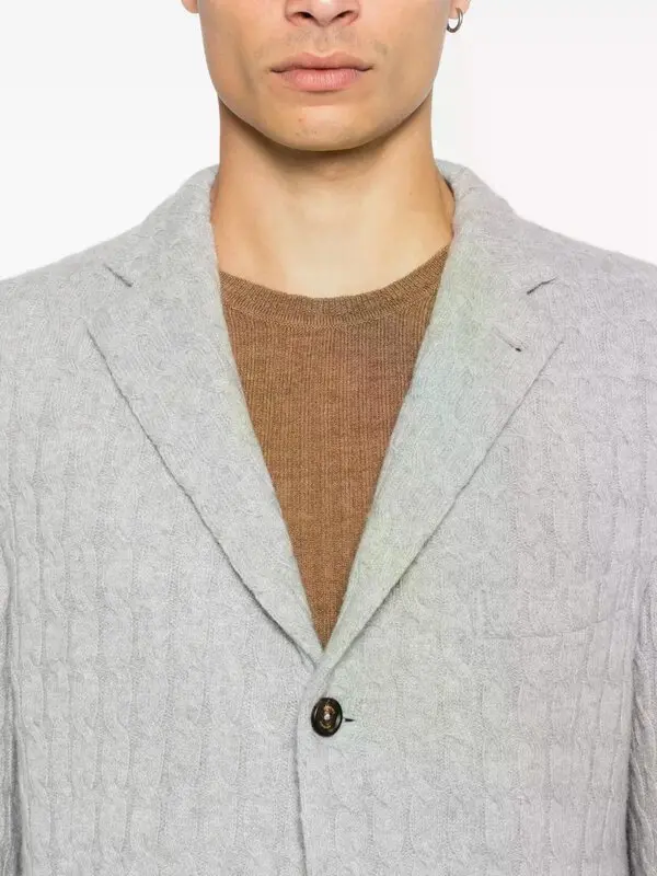 Eleventy Cable-knit Button-fastening Blazer