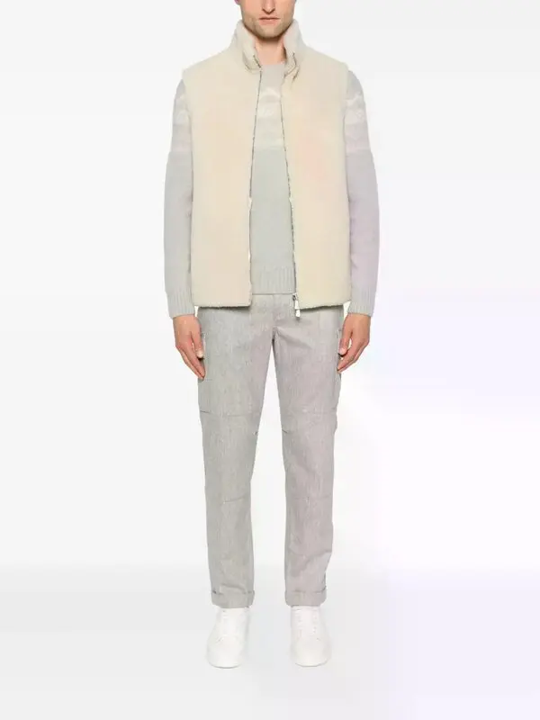 Eleventy Shearling Zip-front Gilet
