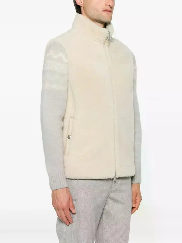 Eleventy Shearling Zip-front Gilet